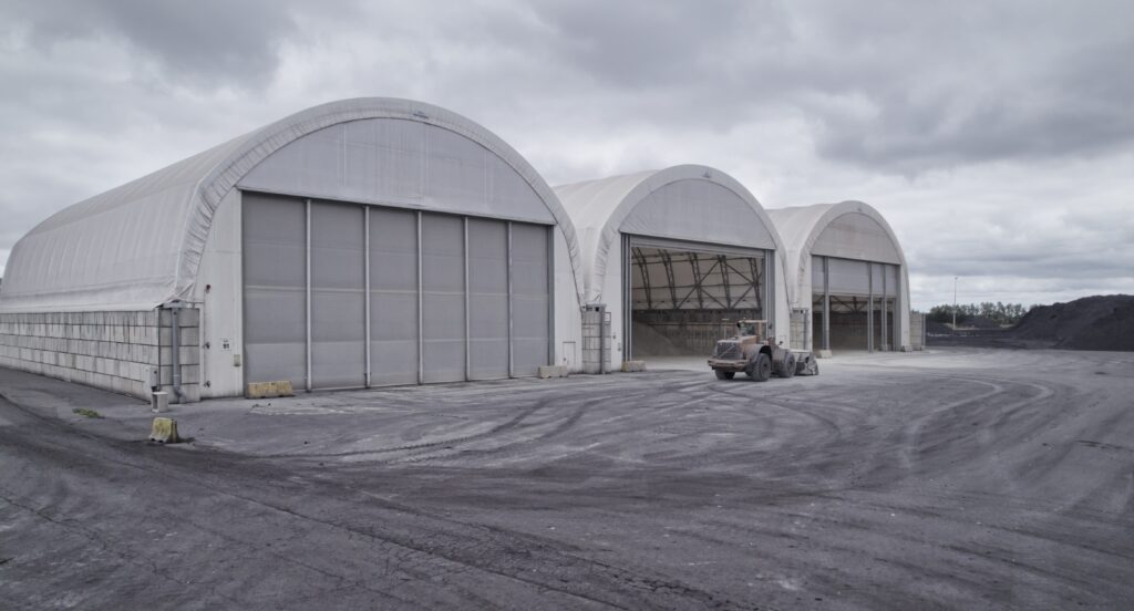 Bulk raw materials storage shed | Shelterall®